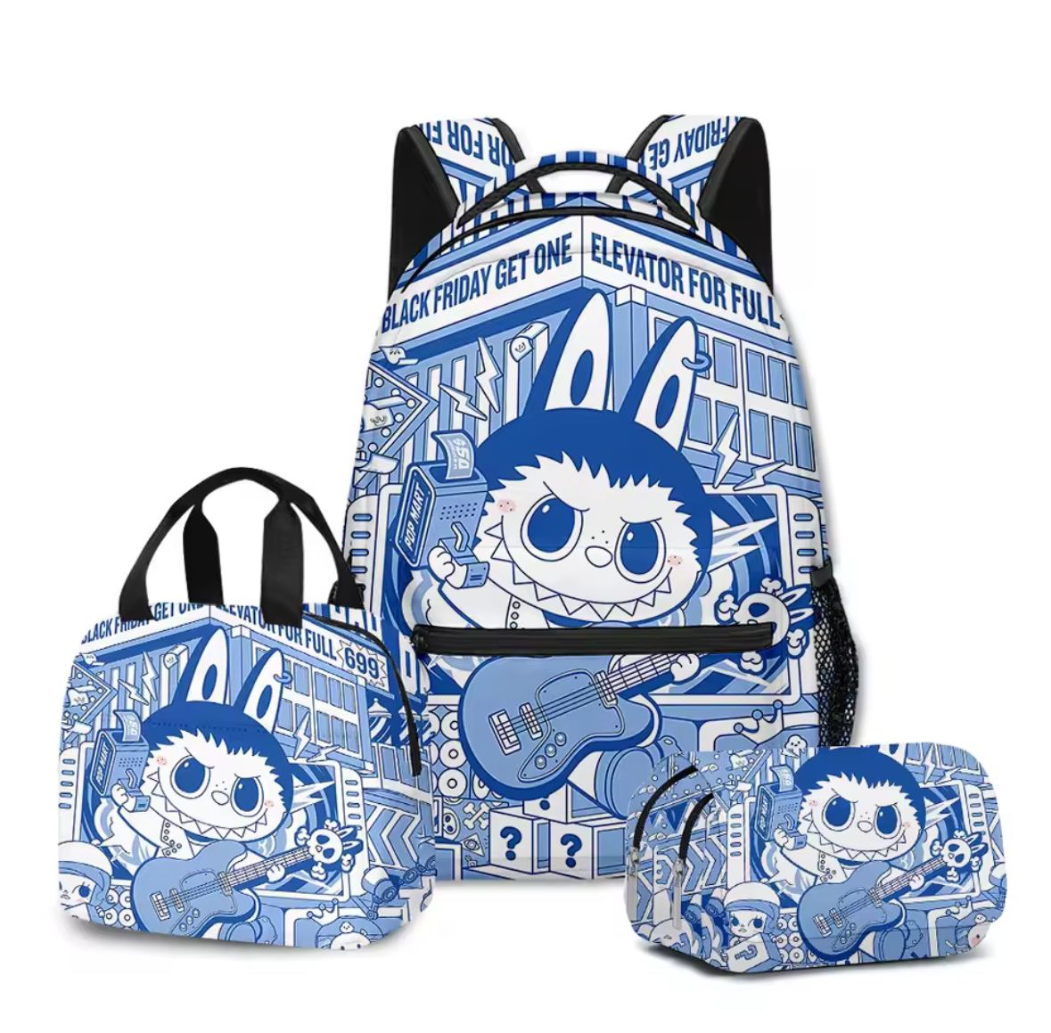 Labubu 3-in-1 Backpack Set – Urban Chaos Edition – Bubuvibe